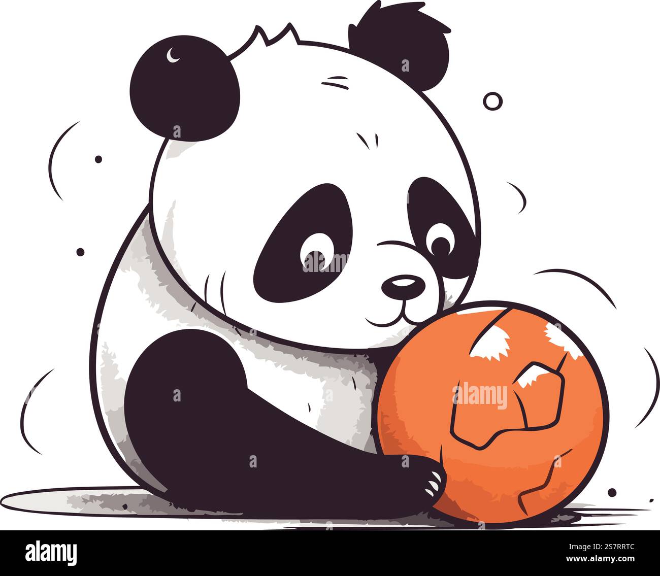 Cute panda playing with a soccer ball. Vector illustration Stock Vector ...