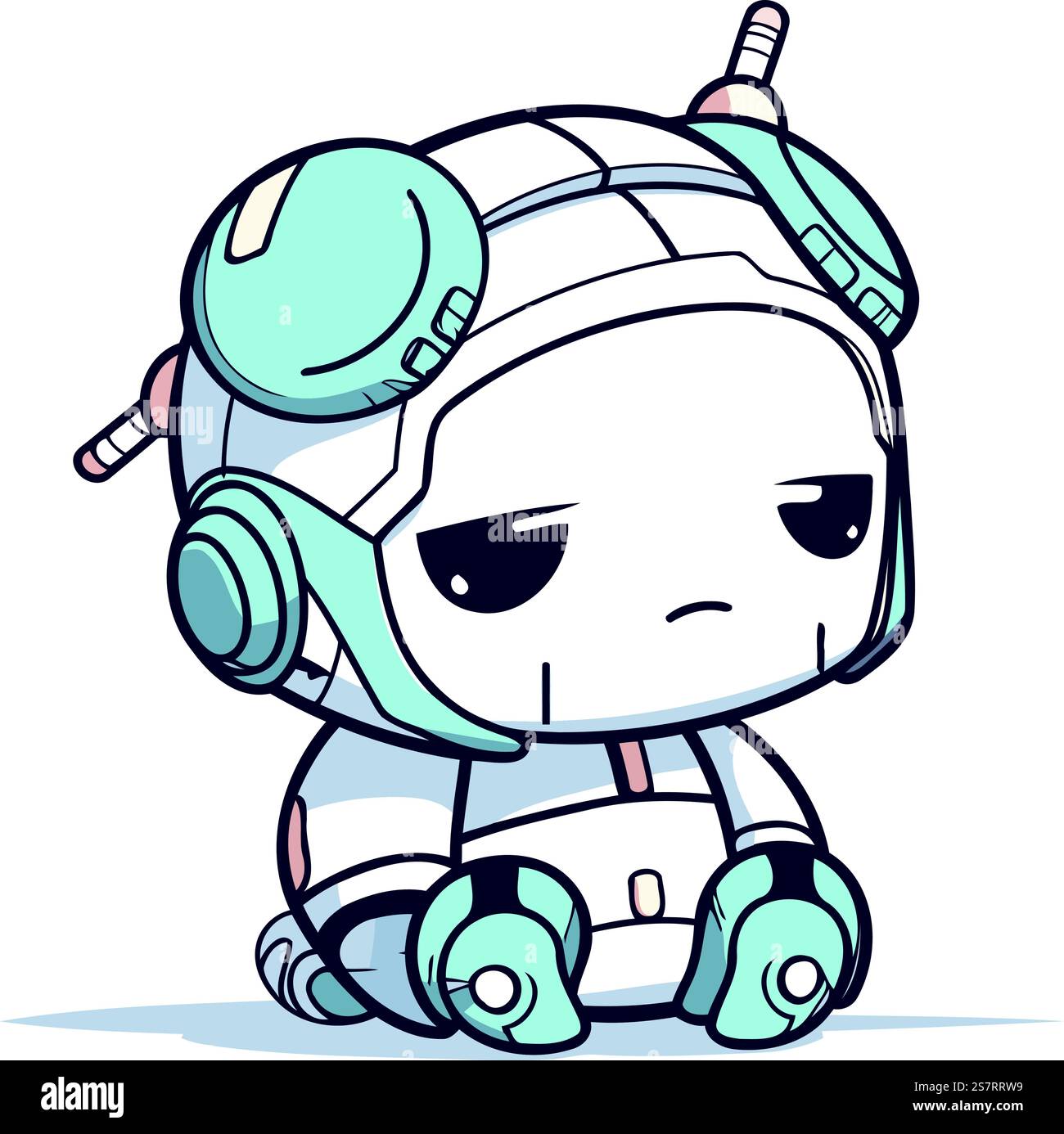 Cute cartoon robot. Vector illustration of a cute little robot Stock ...