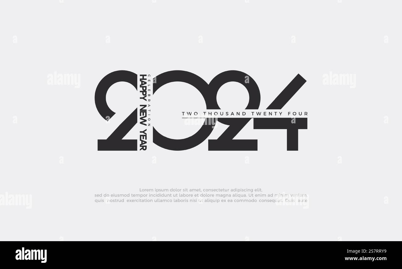 Happy new year number 2024. Premium design for magazine covers, posters ...