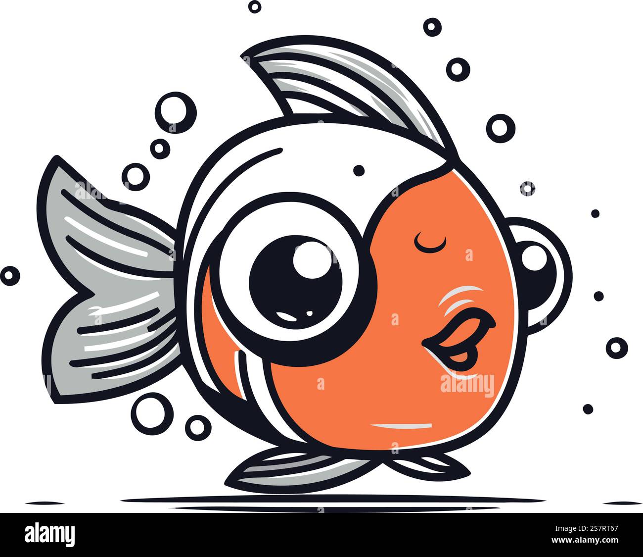 Cute kawaii cartoon fish with big eyes. Vector illustration Stock Vector Image & Art - Alamy