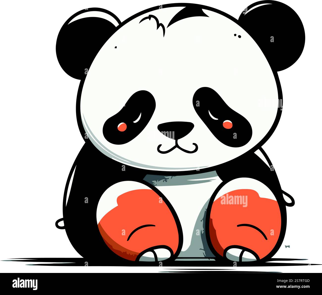 Cute cartoon panda sitting. vector illustration isolated on white ...