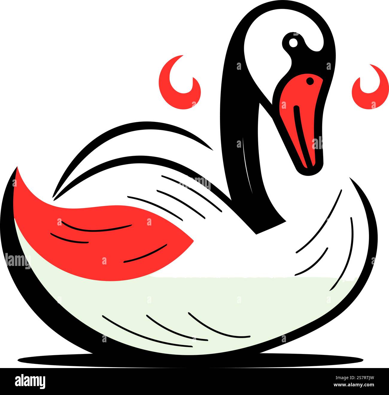 Vector illustration of a stylized swan on a white background Stock ...