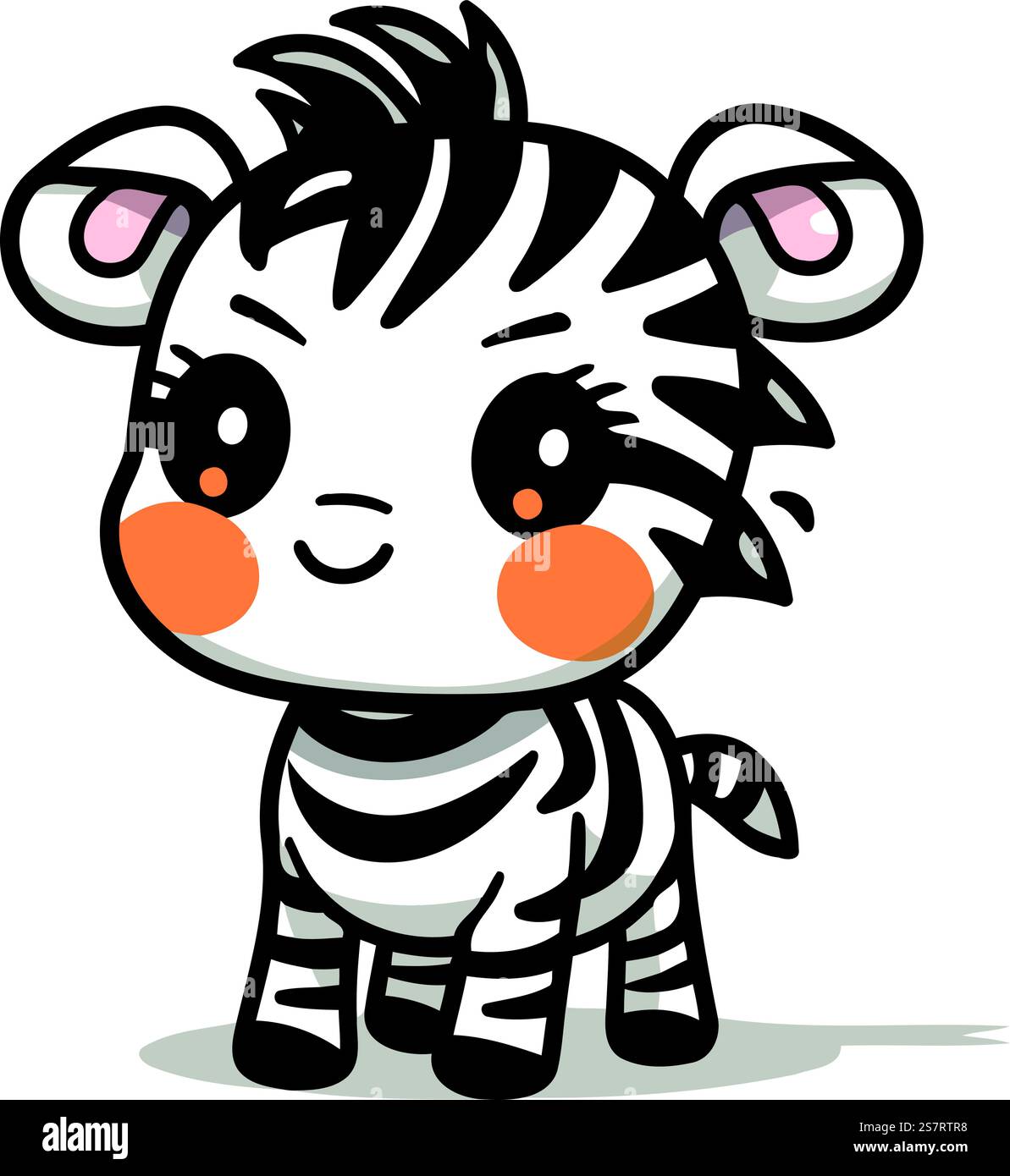 Cute Zebra Cartoon Mascot Character Vector Illustration Stock Vector ...