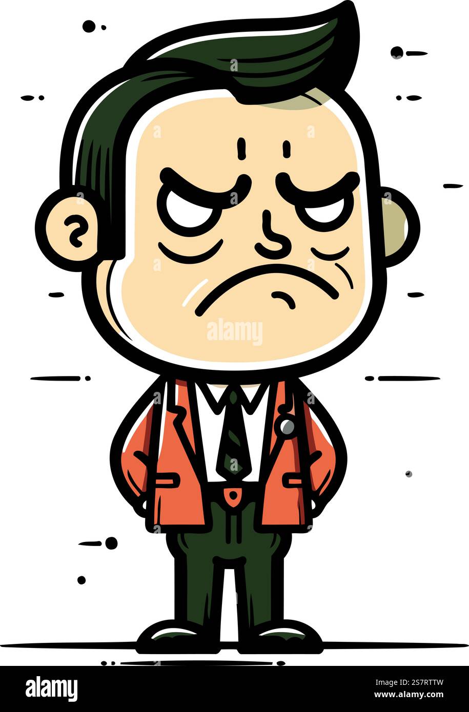 Angry Old Man Cartoon Character Vector. Businessman cartoon mascot ...