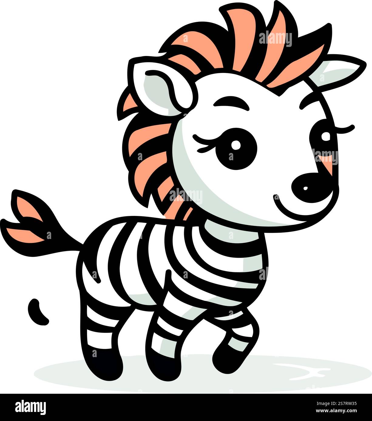 Zebra cartoon vector illustration. Cute cartoon zebra character Stock ...