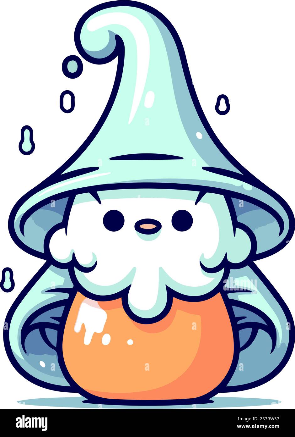 Cute magic gnome. Vector illustration. Isolated on white background ...