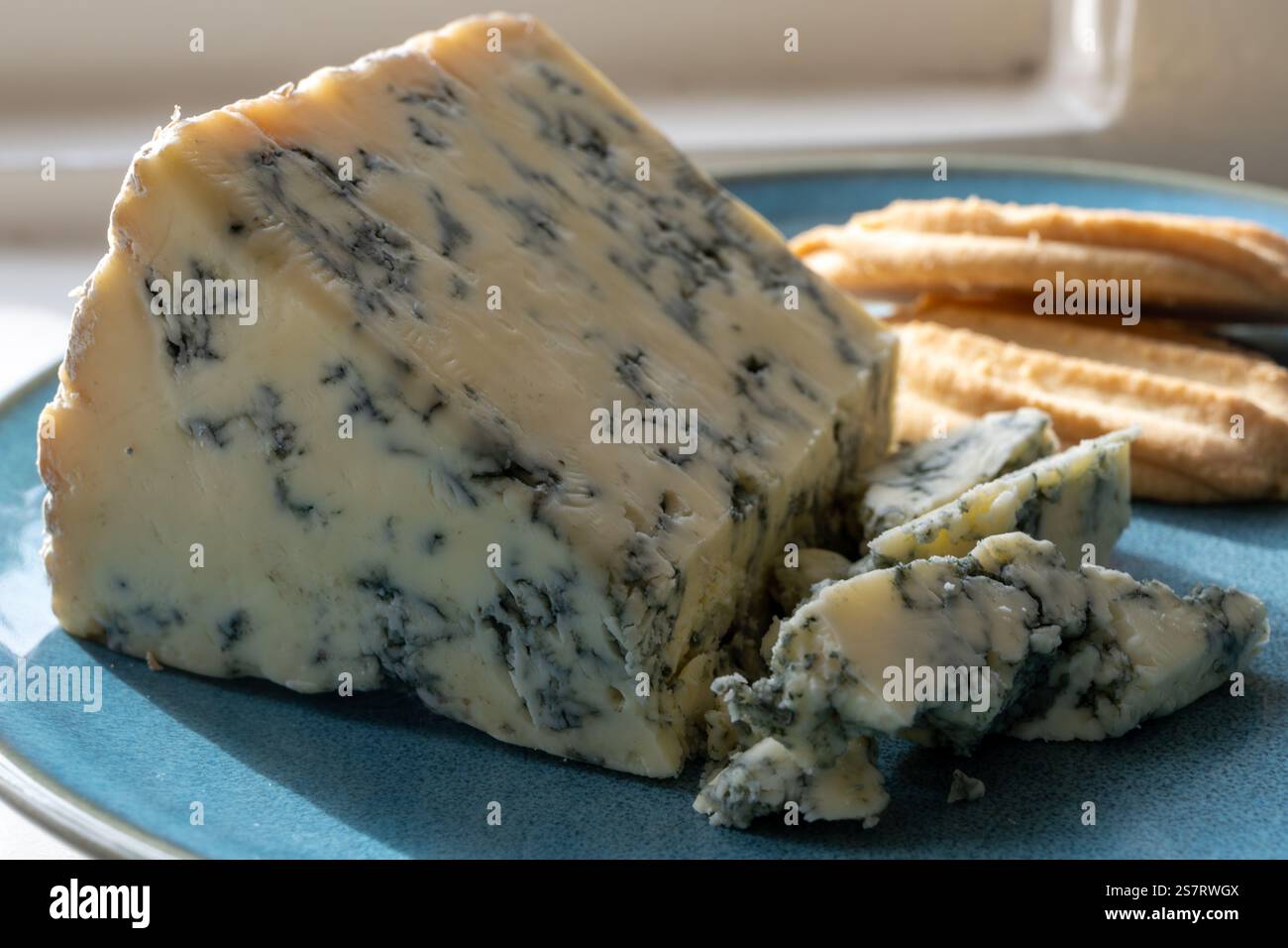 Cheese collection, English cow milk semi-soft, crumbly old stilton blue ...