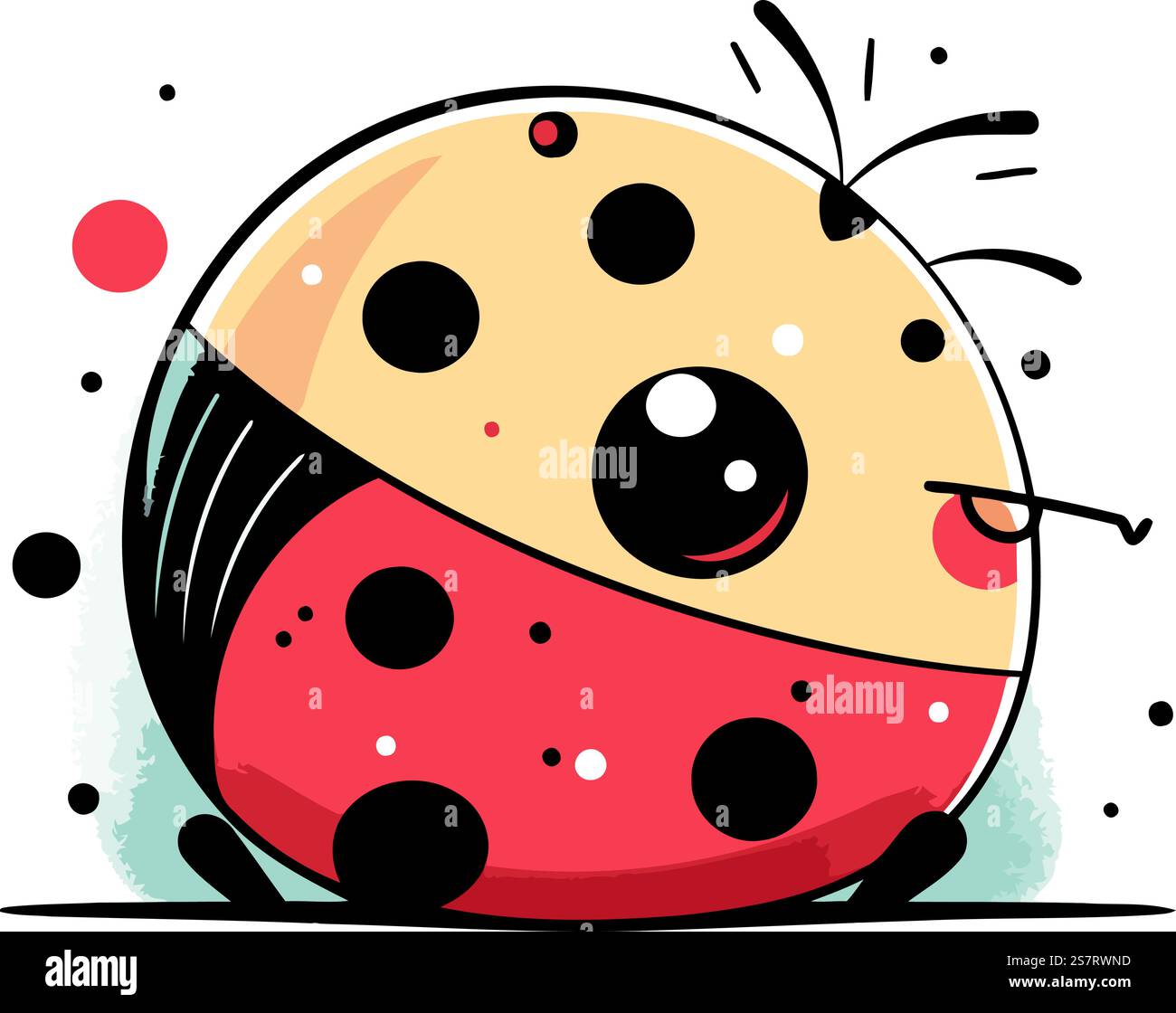 Cute ladybug. Vector illustration in cartoon style. Isolated on white ...
