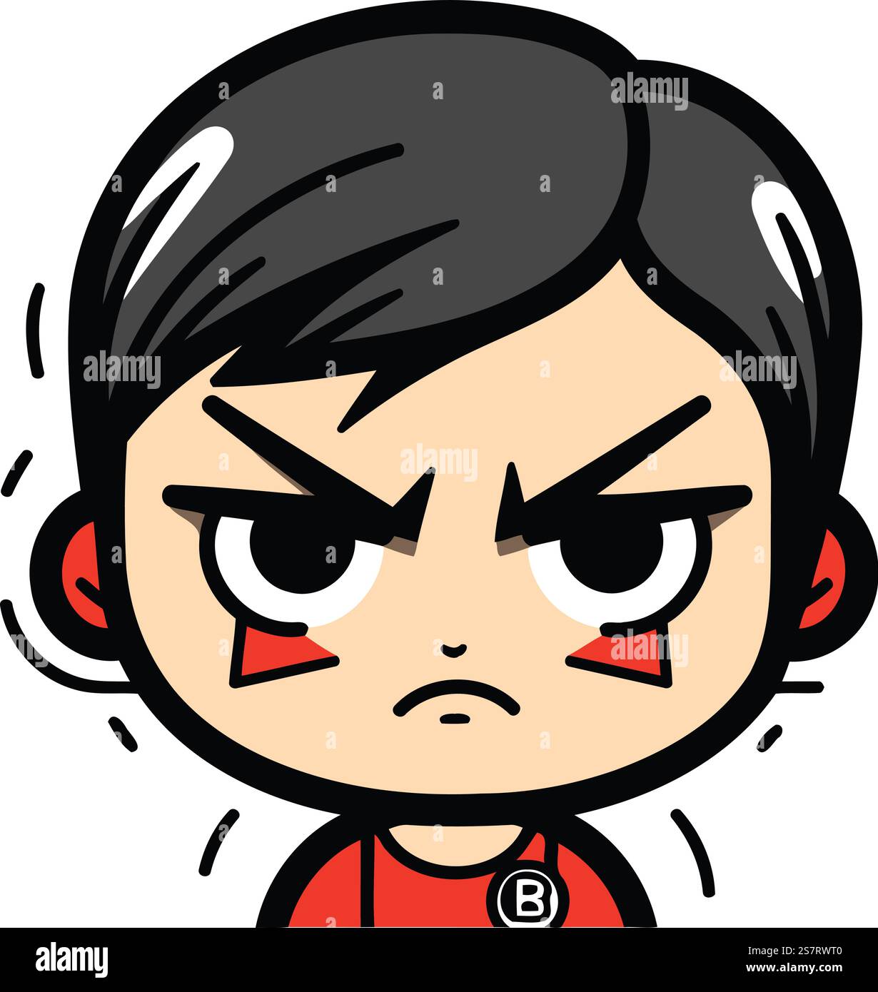 Angry Girl Face Cartoon Vector Illustration Stock Vector Image & Art ...