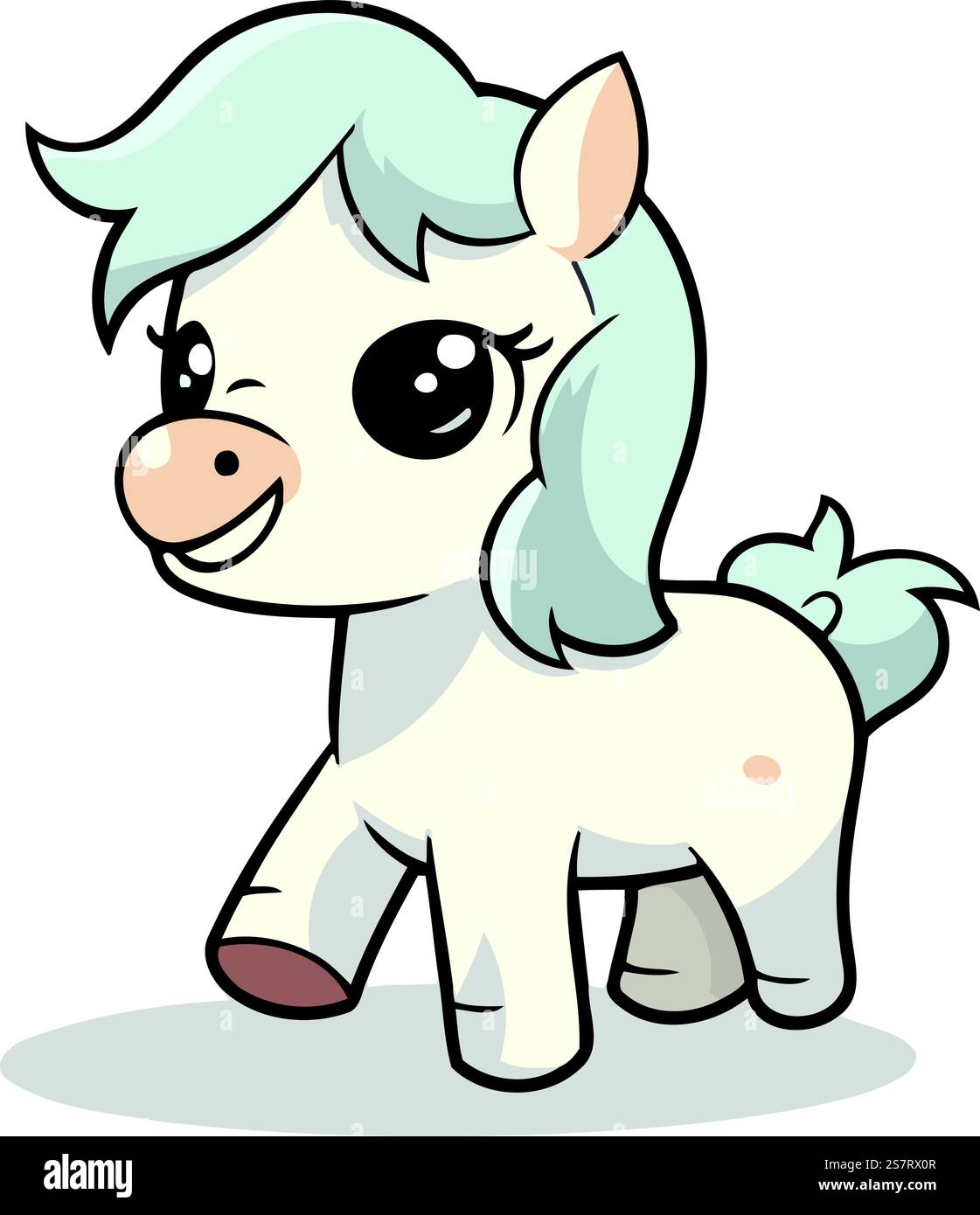 Cute pony character cartoon style vector illustration. Isolated on ...