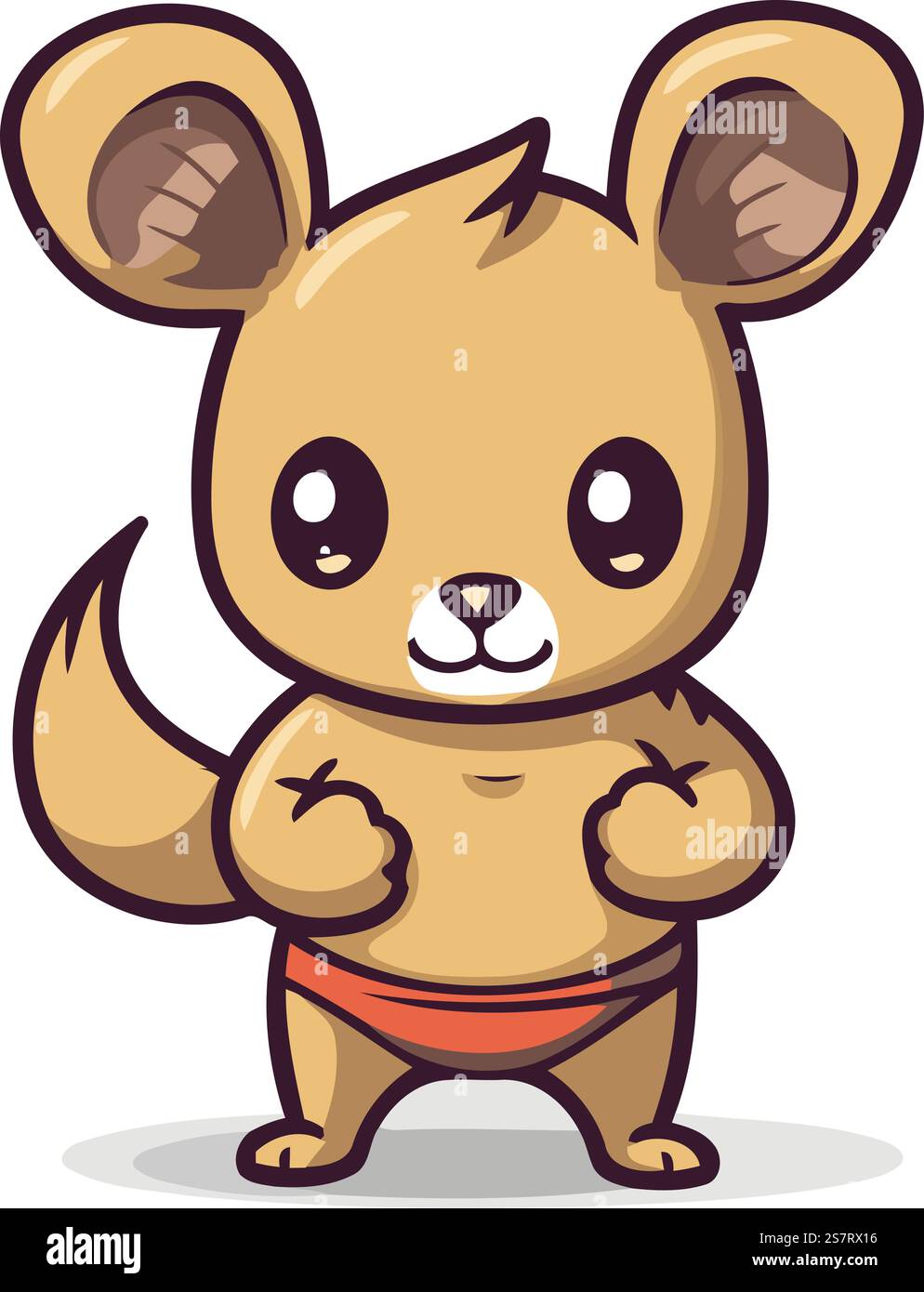 Cute little hamster cartoon character. Vector illustration. Isolated on ...