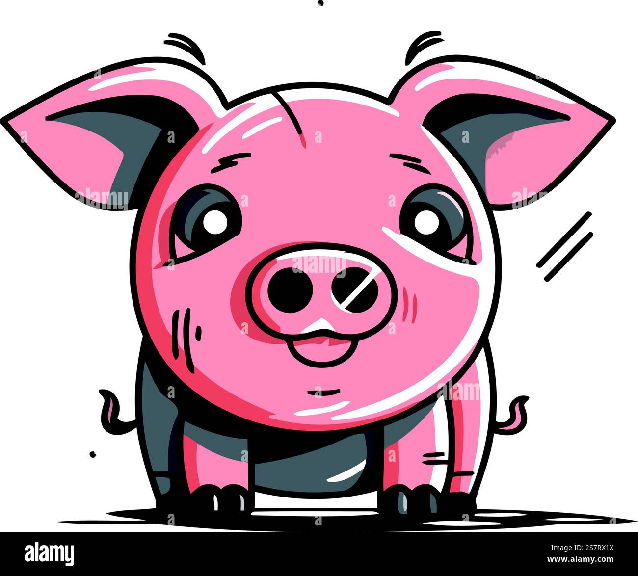 Funny pig cartoon vector illustration. Cute pig character design Stock ...