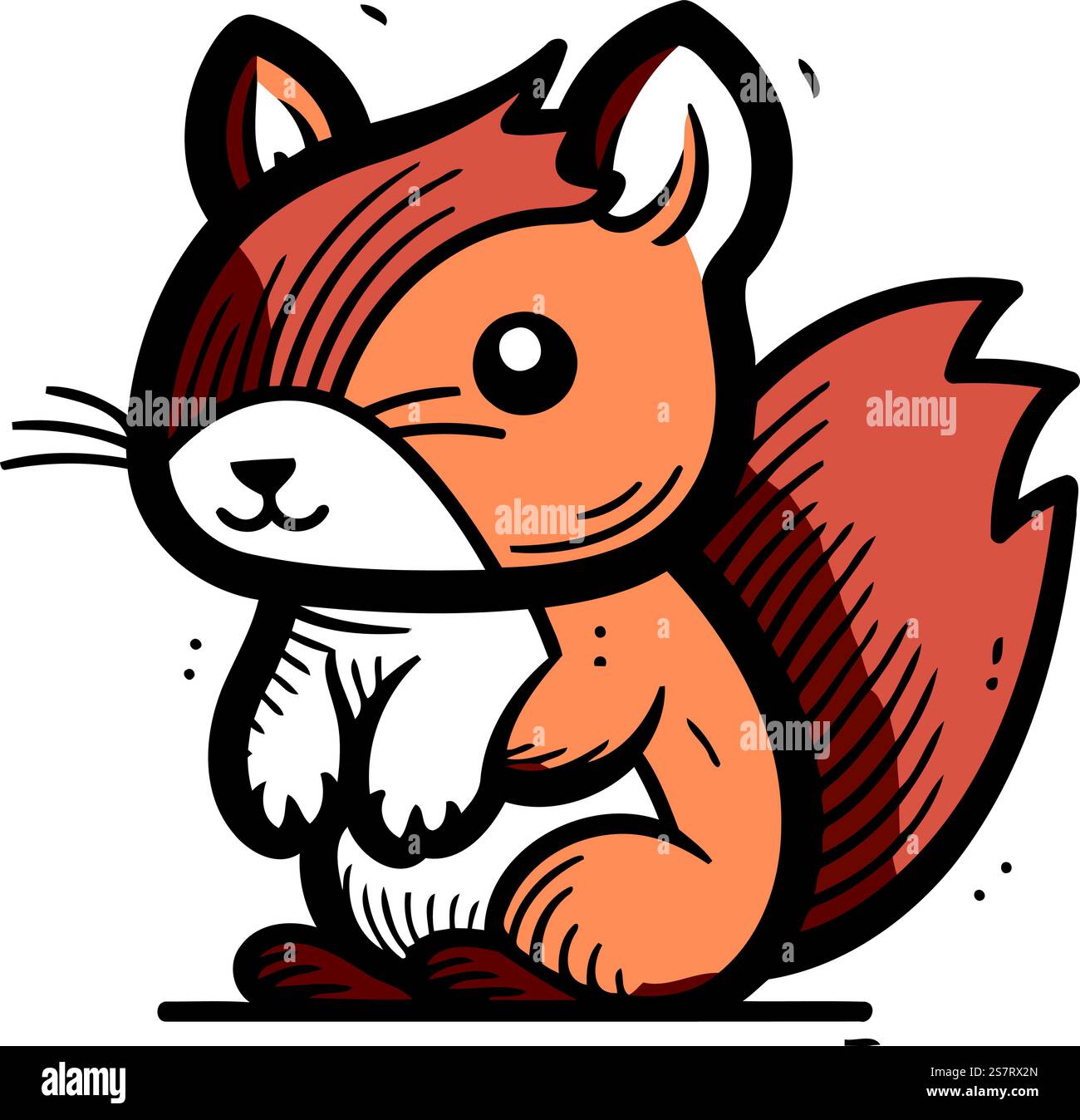 Squirrel cartoon icon. Vector illustration of a squirrel. Cute squirrel ...