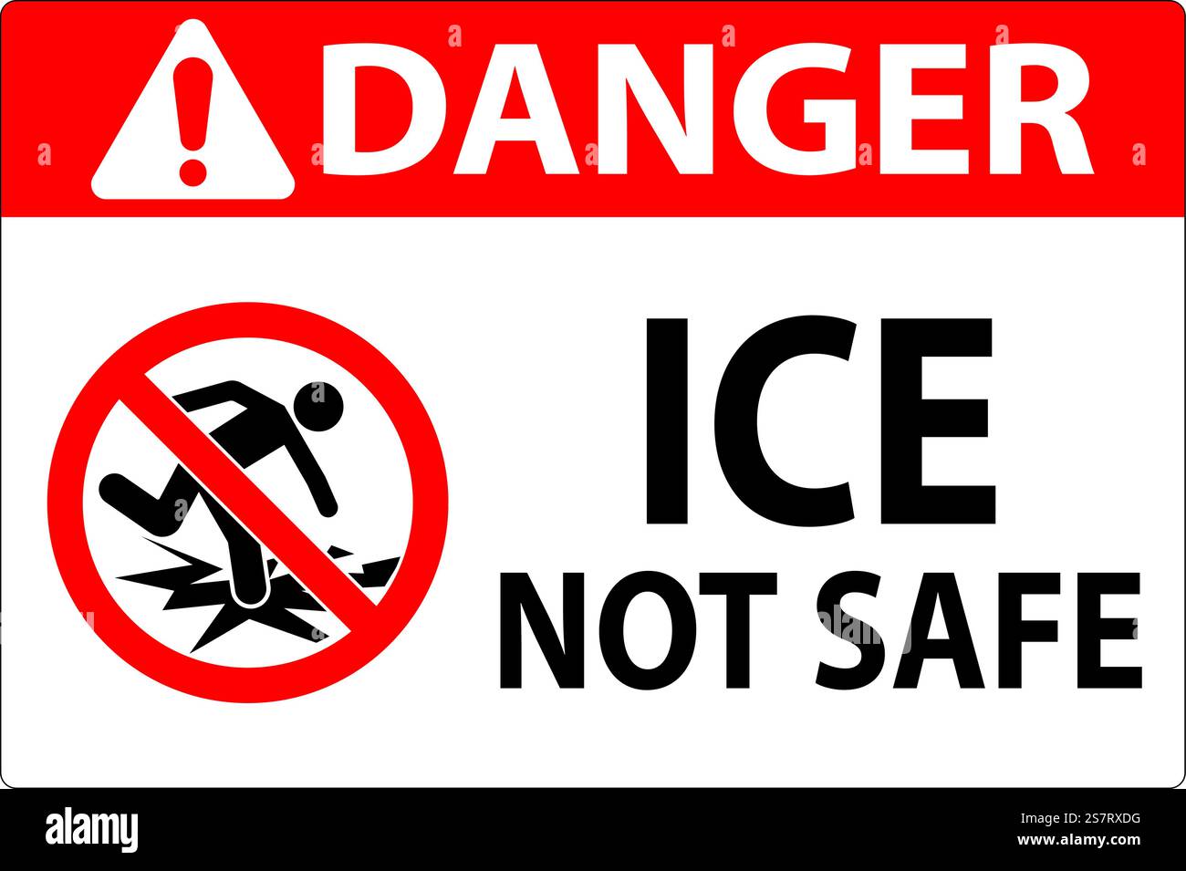 Danger Sign Ice Not Safe Stock Vector Image & Art - Alamy