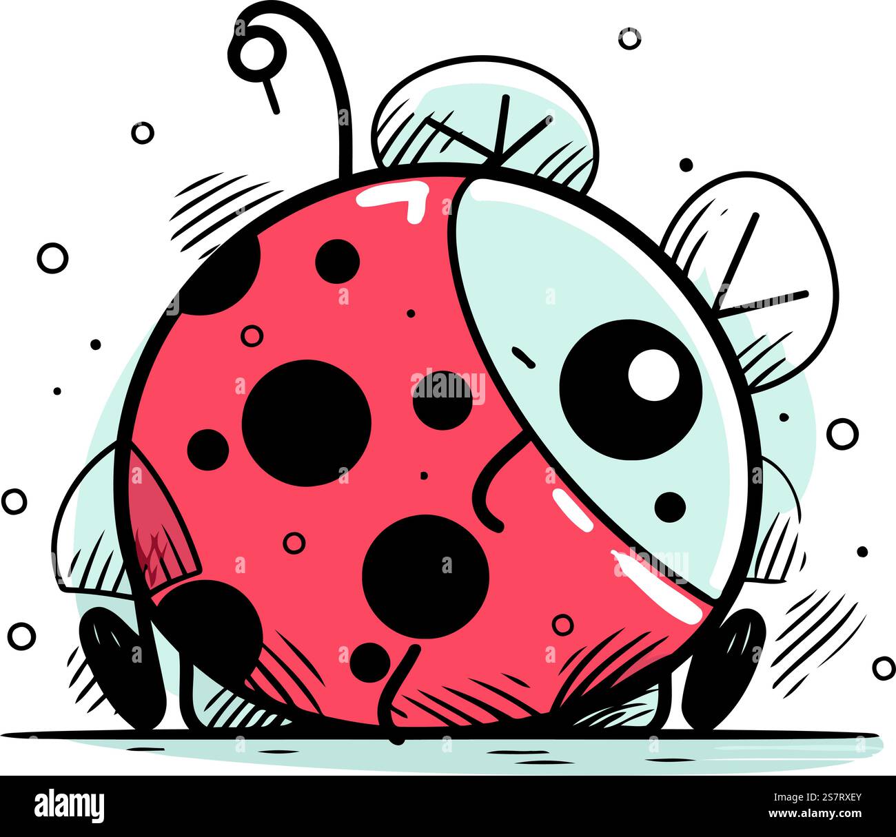 Vector illustration of ladybug. Cute hand drawn ladybug Stock Vector ...