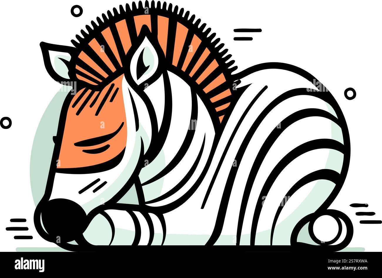 Zebra head vector line icon. Zebra head linear illustration Stock ...