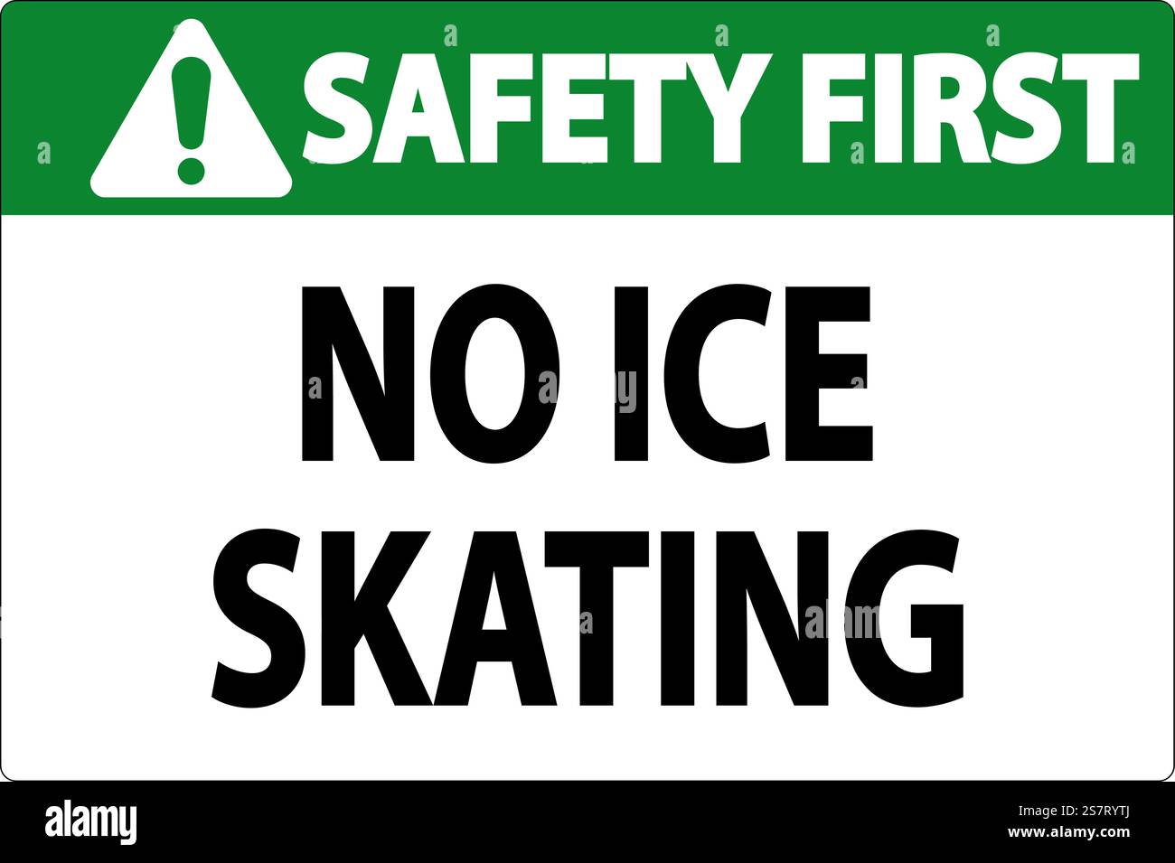 Safety First Sign No Ice Skating Stock Vector Image & Art - Alamy