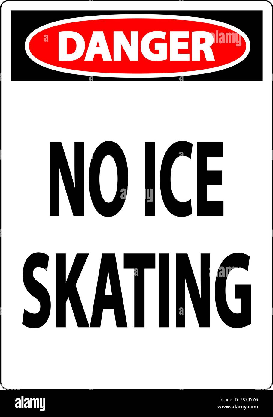 Danger Sign No Ice Skating Stock Vector Image & Art - Alamy