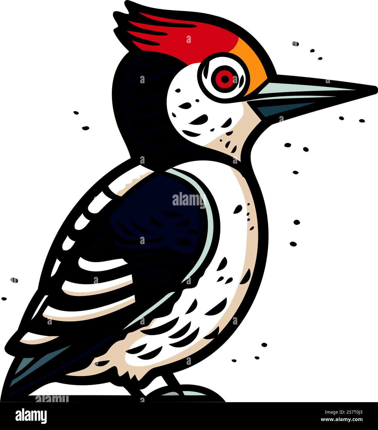 Cartoon Woodpecker isolated on white background. Vector illustration ...