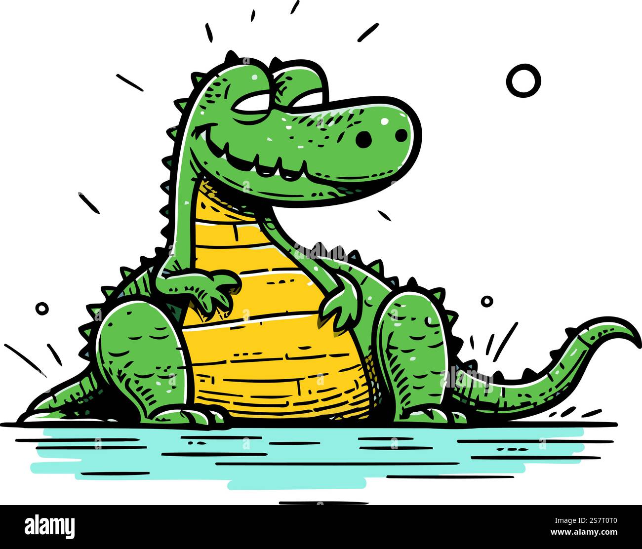 Crocodile. Hand drawn vector illustration in cartoon style Stock Vector ...