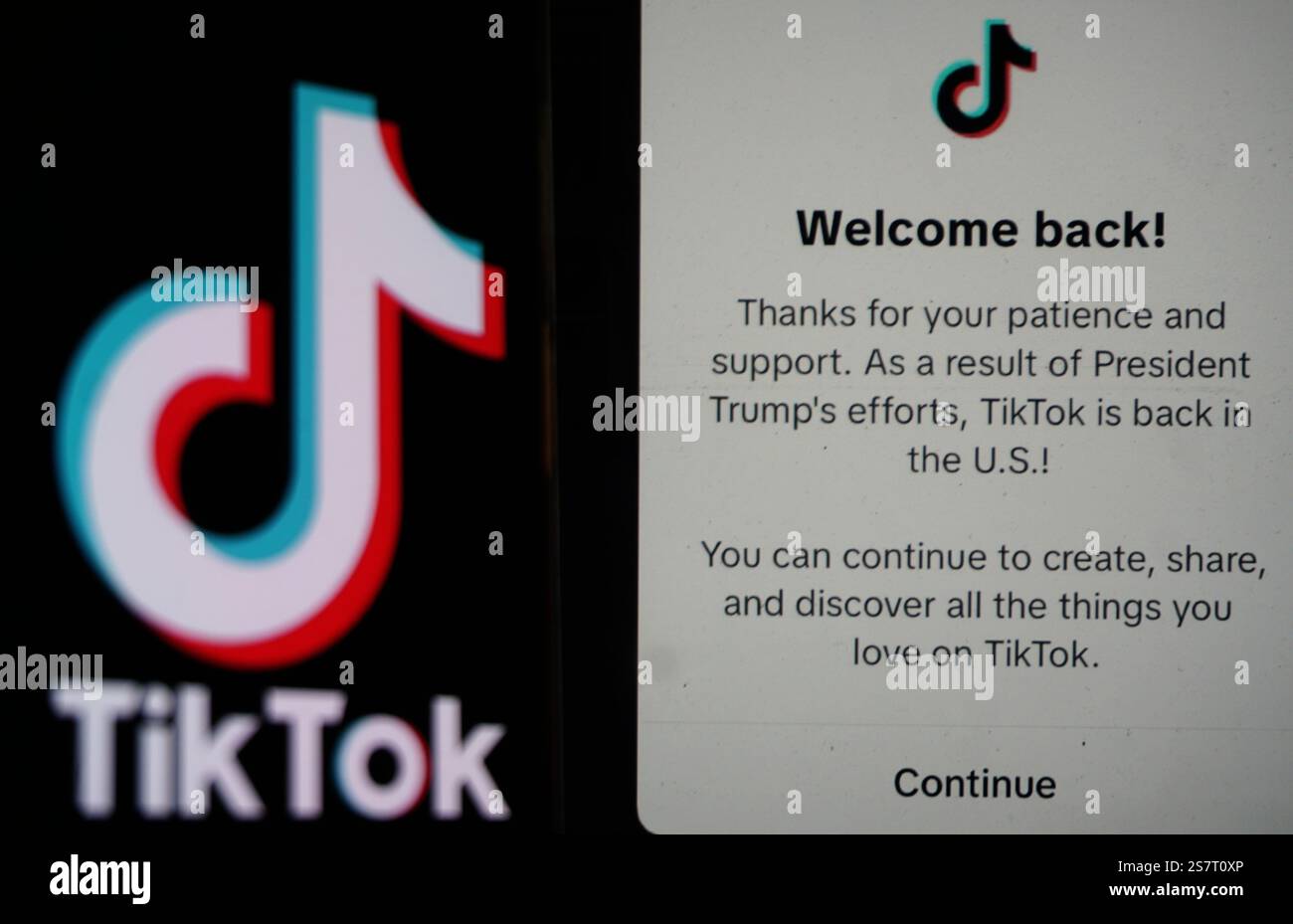 A illustration photo taken on January 20, 2025 shows a TikTok APP ...