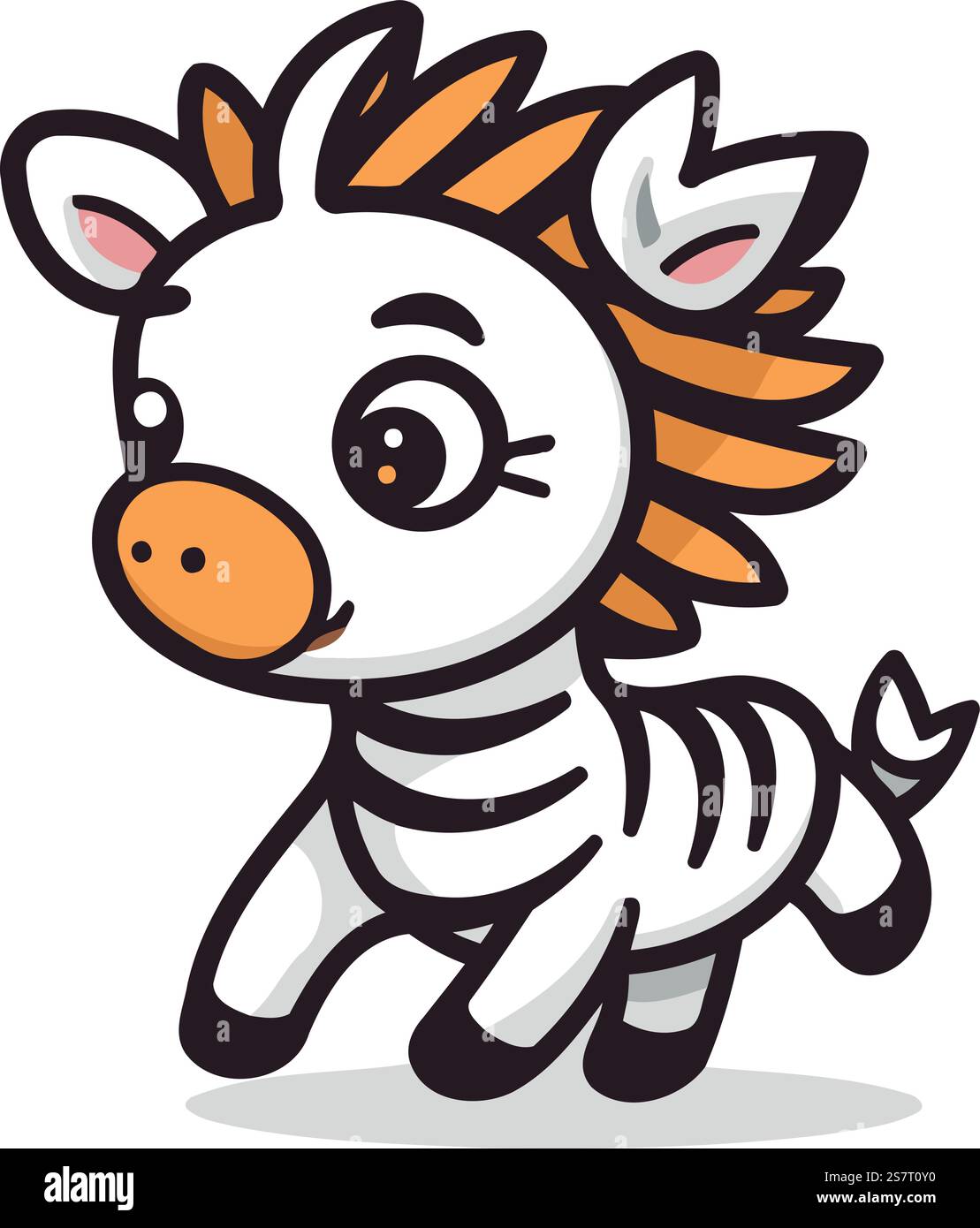 Cute Zebra Animal Cartoon Mascot Character Vector Illustration Stock ...