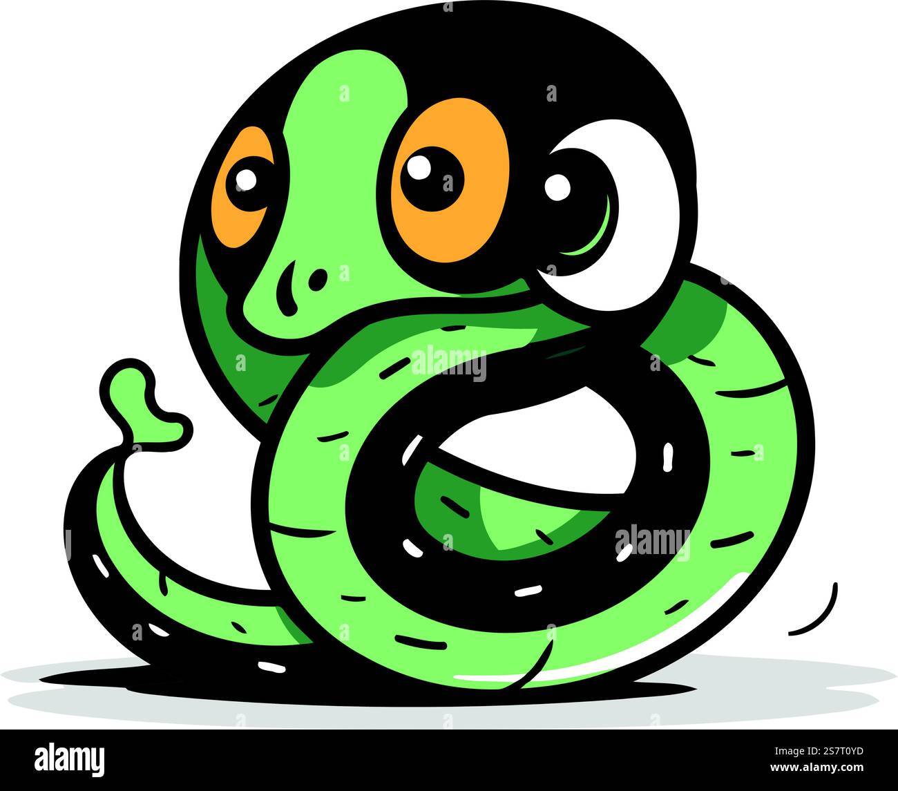 Cute cartoon snake. Vector illustration isolated on a white background ...