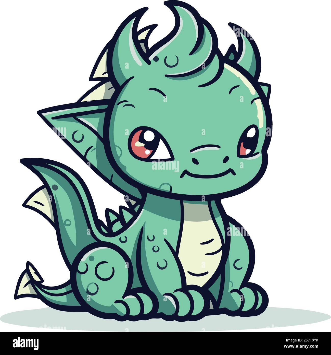 Cute cartoon dragon. Vector illustration isolated on a white background ...