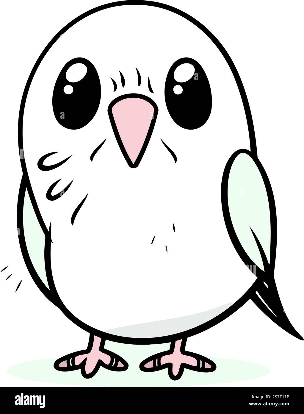 Cute cartoon parakeet isolated on white background. Vector illustration ...