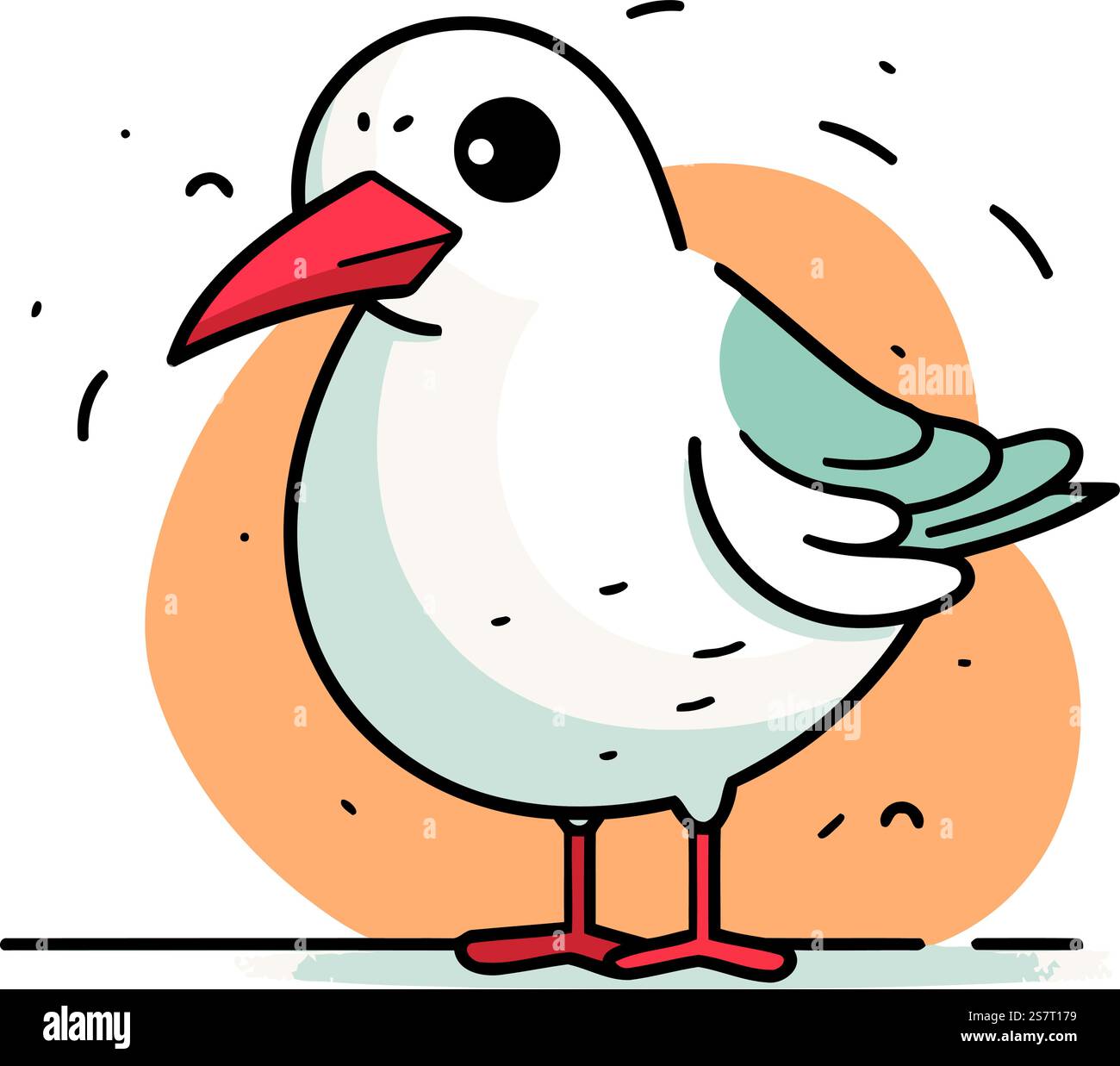 Cute cartoon seagull. Vector illustration in flat style Stock Vector ...