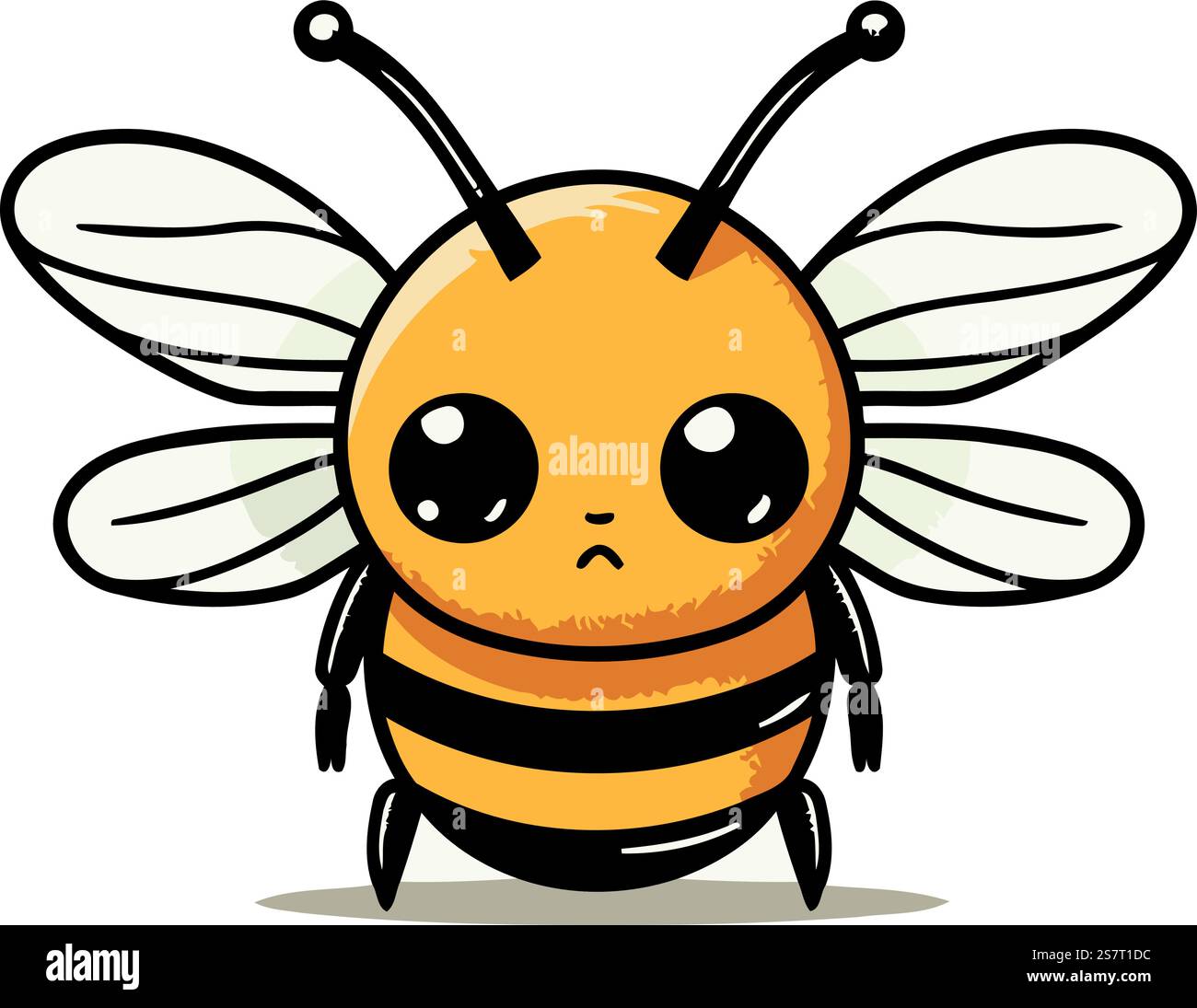Cute cartoon bee. Vector illustration. Isolated on white background ...