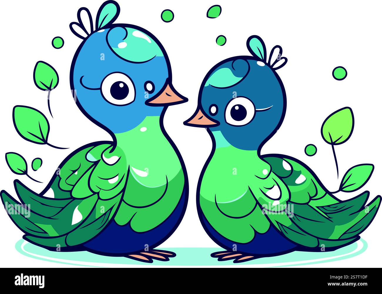 Cute blue doves sitting on the ground. Vector illustration Stock Vector ...
