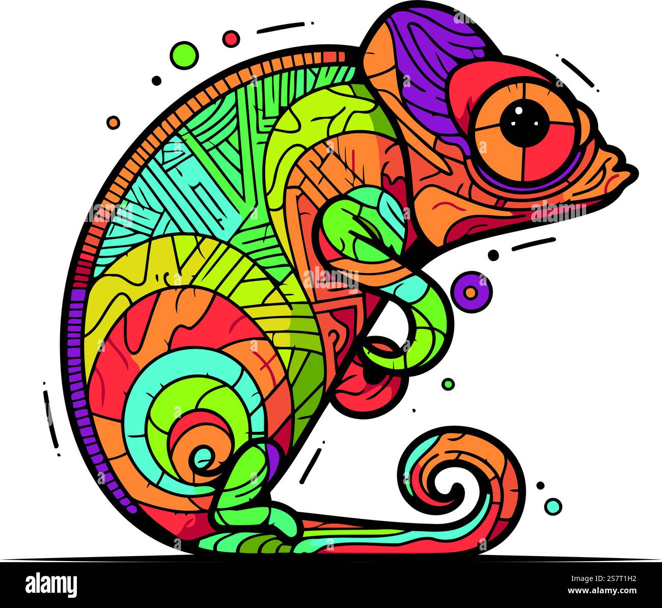 Colorful chameleon. Zentangle style. Vector illustration Stock Vector ...