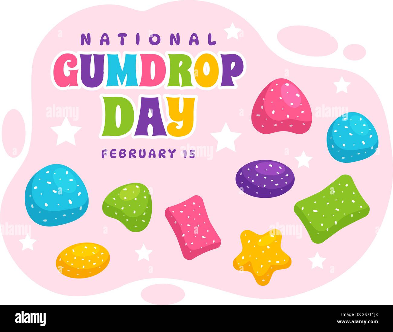 National Gumdrop Day Vector Illustration on February 15 with Delicious ...