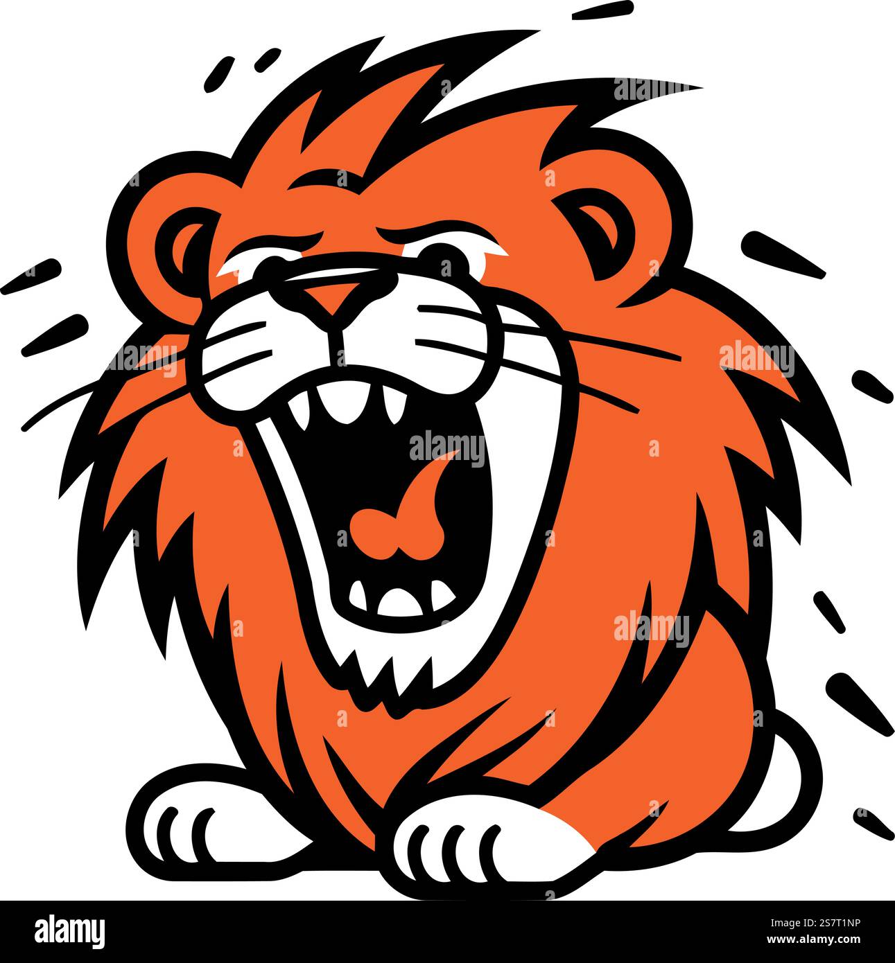 Angry lion cartoon mascot. Vector illustration isolated on white ...