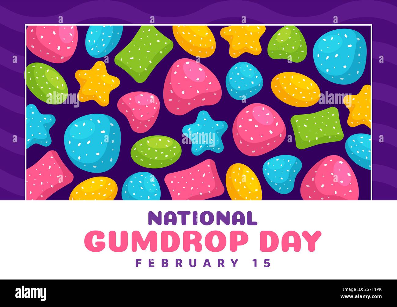 National Gumdrop Day Vector Illustration on February 15 with Delicious ...