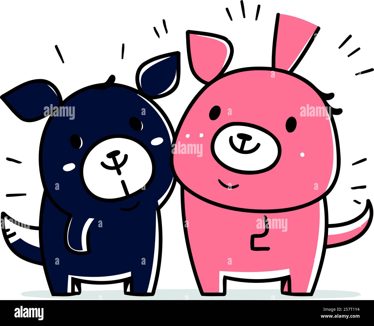 Cute cartoon dog and donkey. Vector illustration in a flat style Stock ...