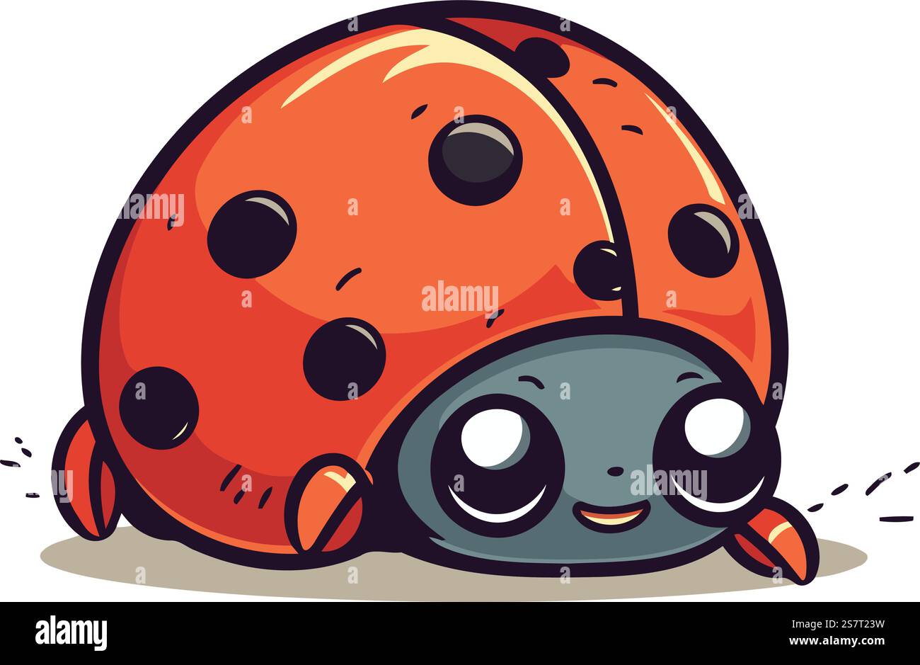 Cute cartoon ladybug isolated on white background. Vector illustration ...