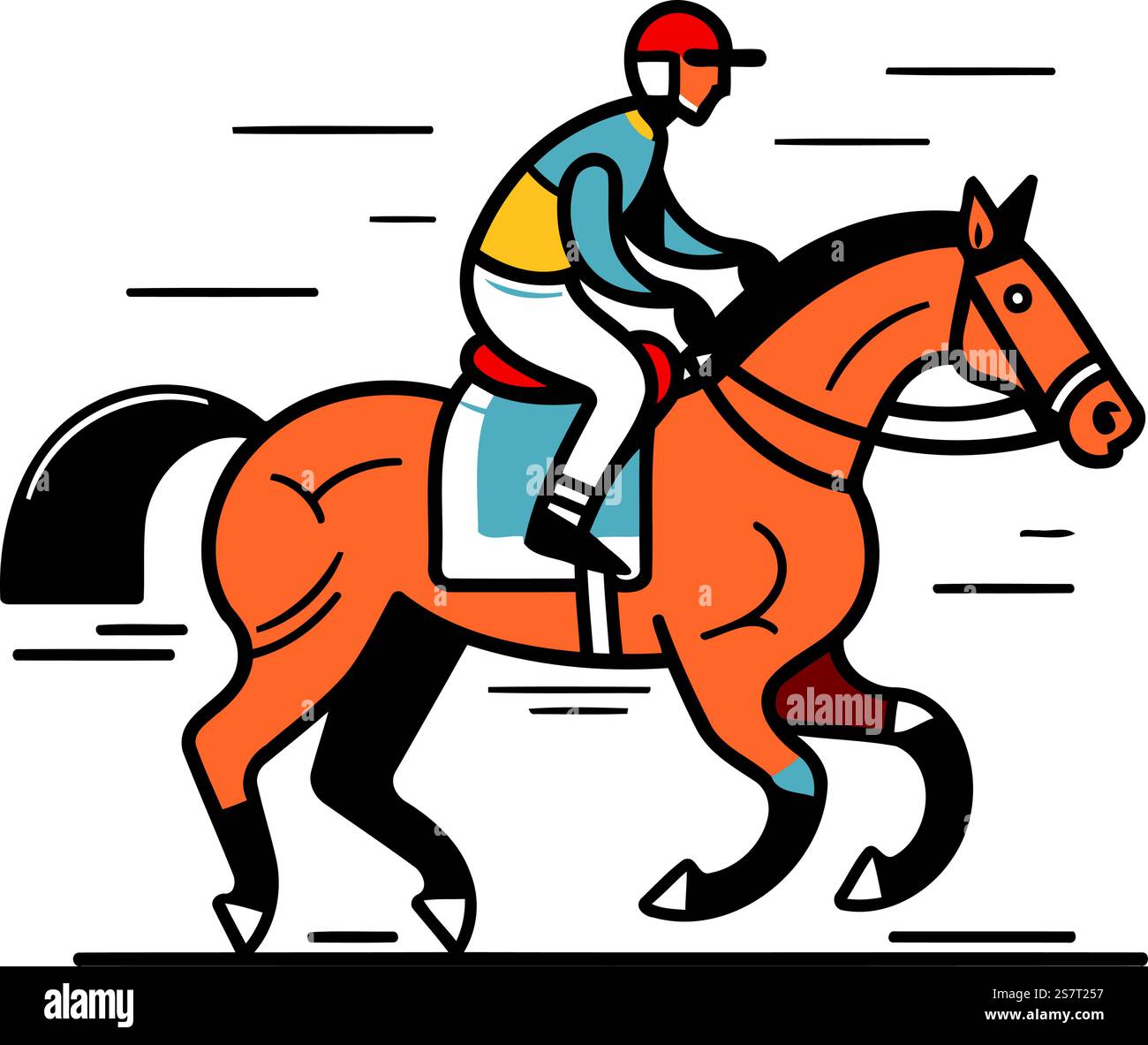 Horse racing. jockeys and riders. Vector illustration Stock Vector ...