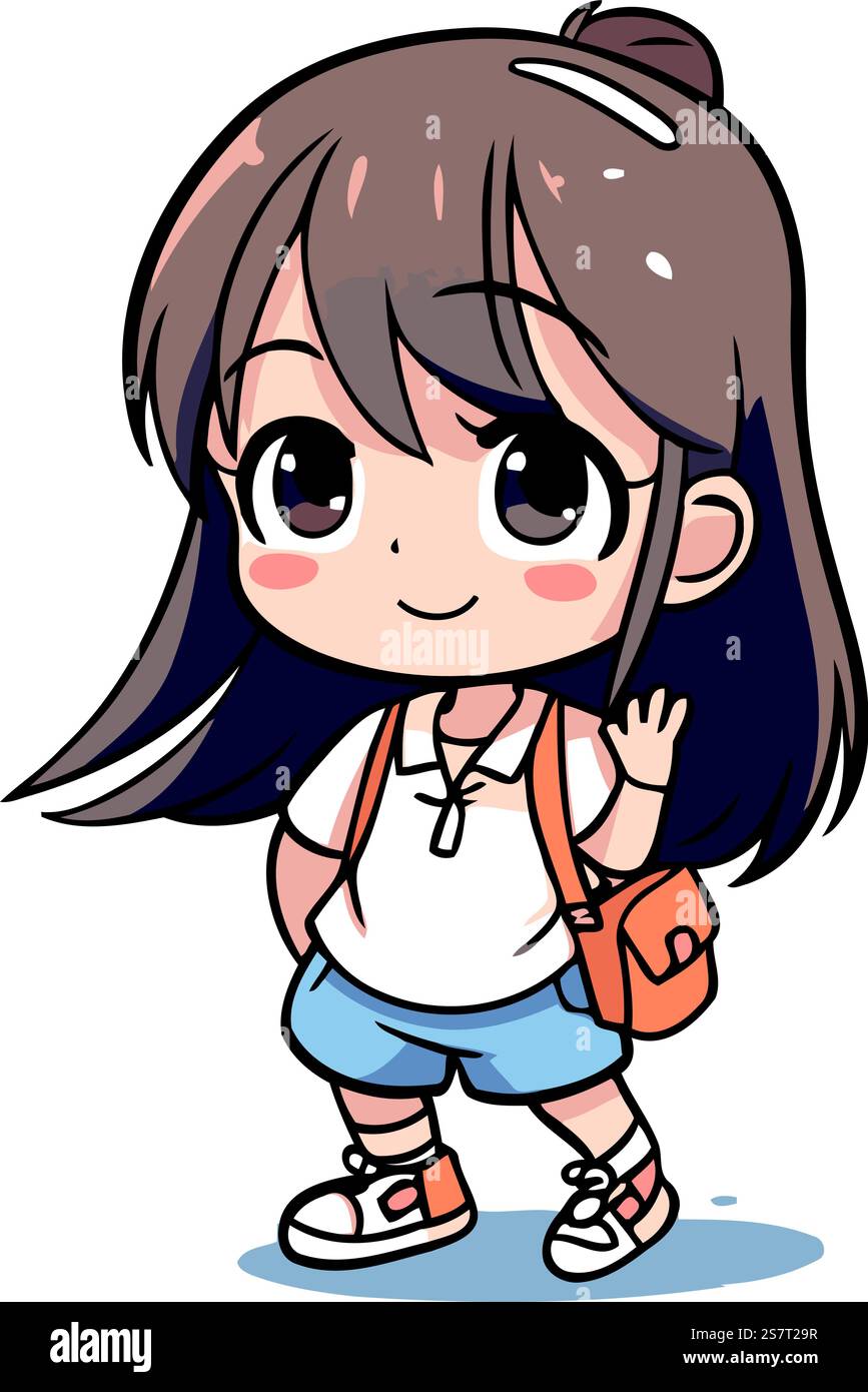 Cute little girl cartoon vector illustration. Cute little girl cartoon ...