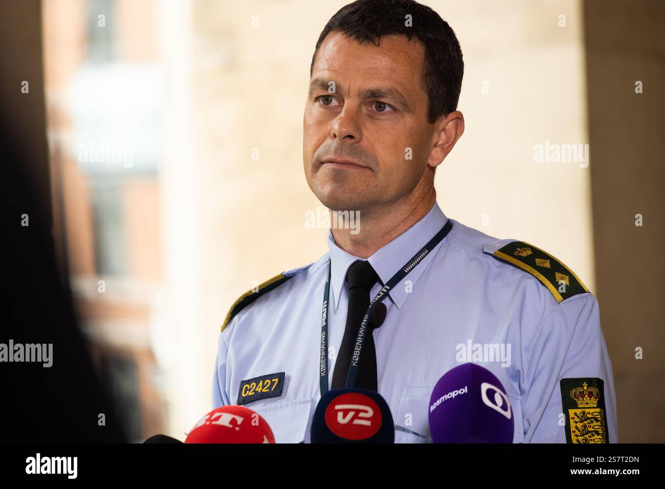 Deputy Police Inspector Brian Belling attends a press briefing at the ...