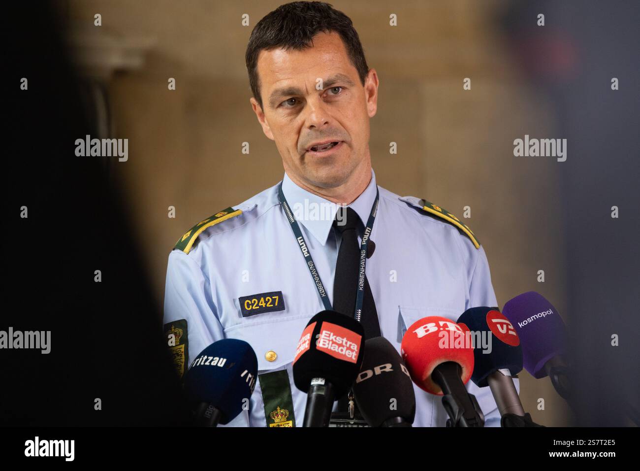 Deputy Police Inspector Brian Belling attends a press briefing at the ...