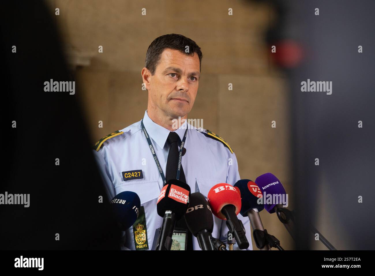 Deputy Police Inspector Brian Belling attends a press briefing at the ...