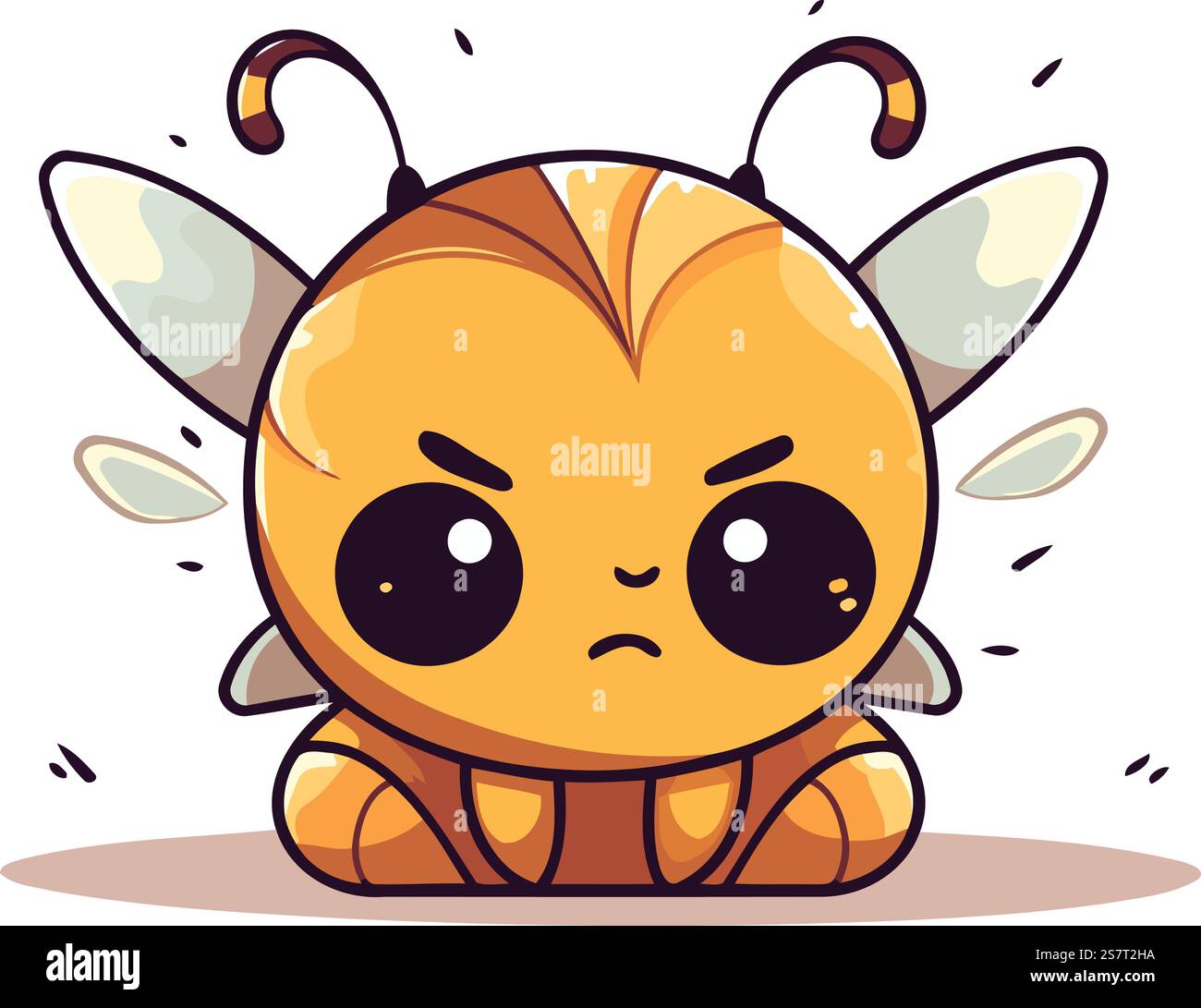 Cute cartoon little bee. Vector illustration isolated on white ...