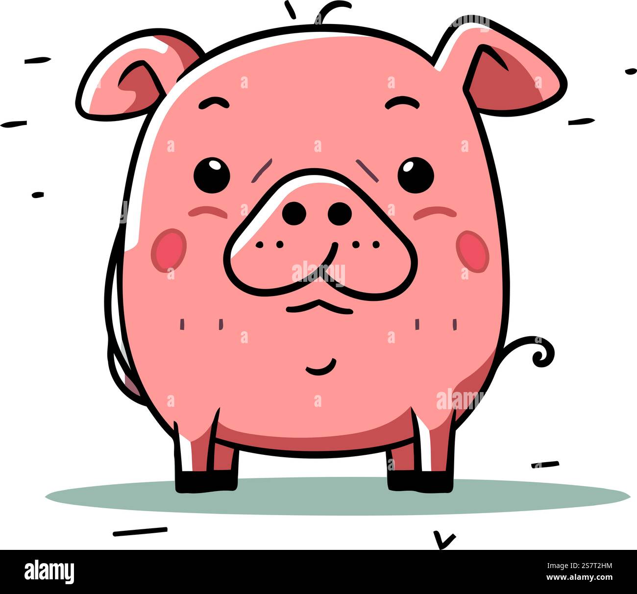 Cute piggy cartoon vector illustration. Cute piggy character Stock ...