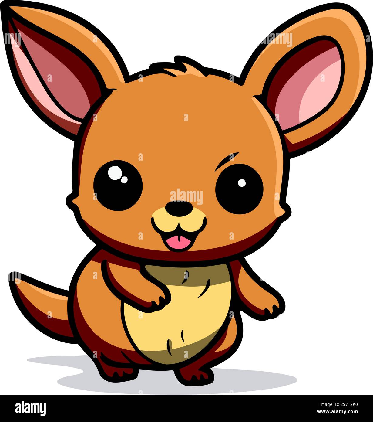 Cute kangaroo cartoon character vector illustration. Cute kangaroo ...