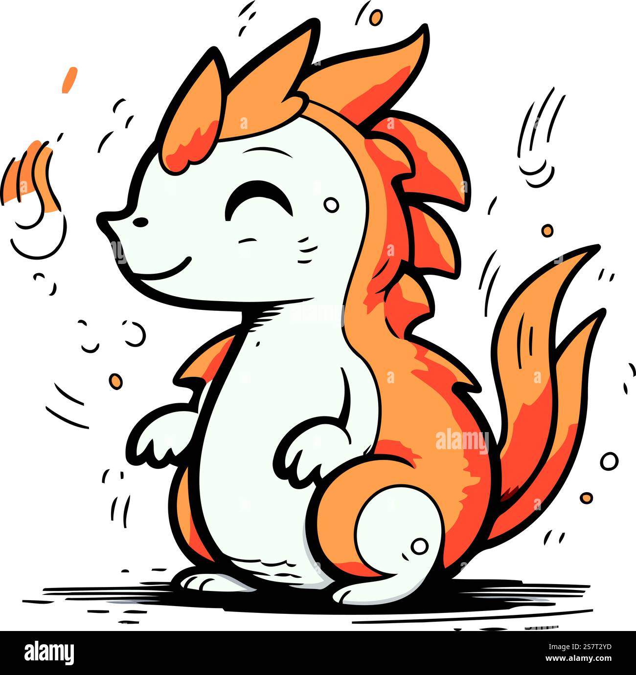 Cute cartoon horse sitting on the ground. Vector illustration isolated ...