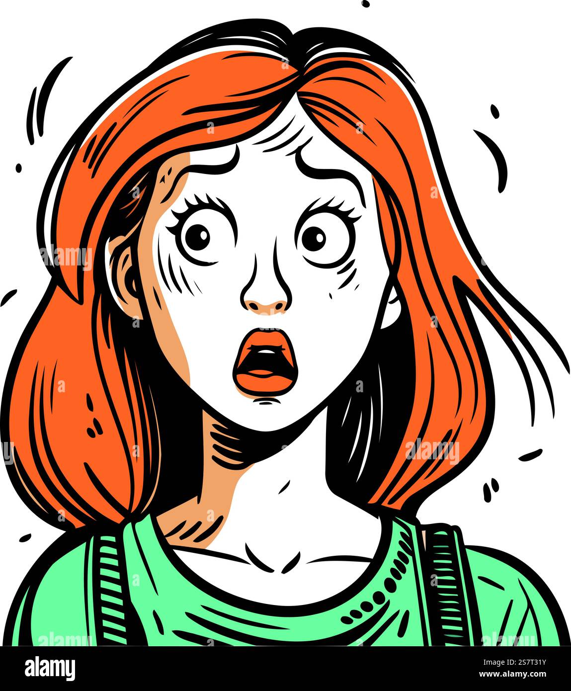 Surprised woman. Hand drawn vector illustration in sketch style Stock ...
