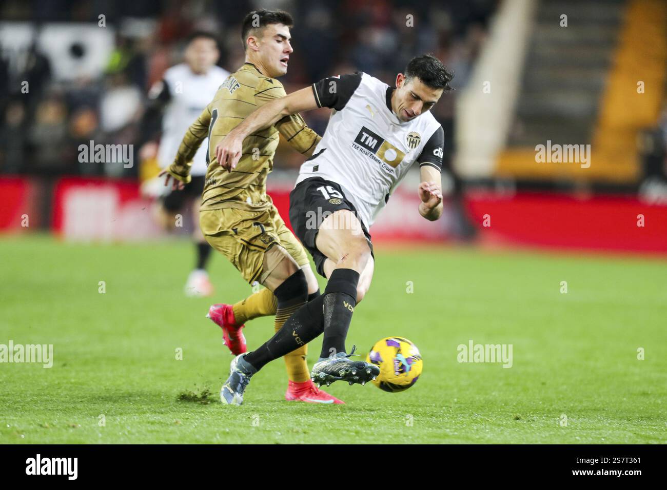 Cesar Tarrega of Valencia during the Spanish championship La Liga ...