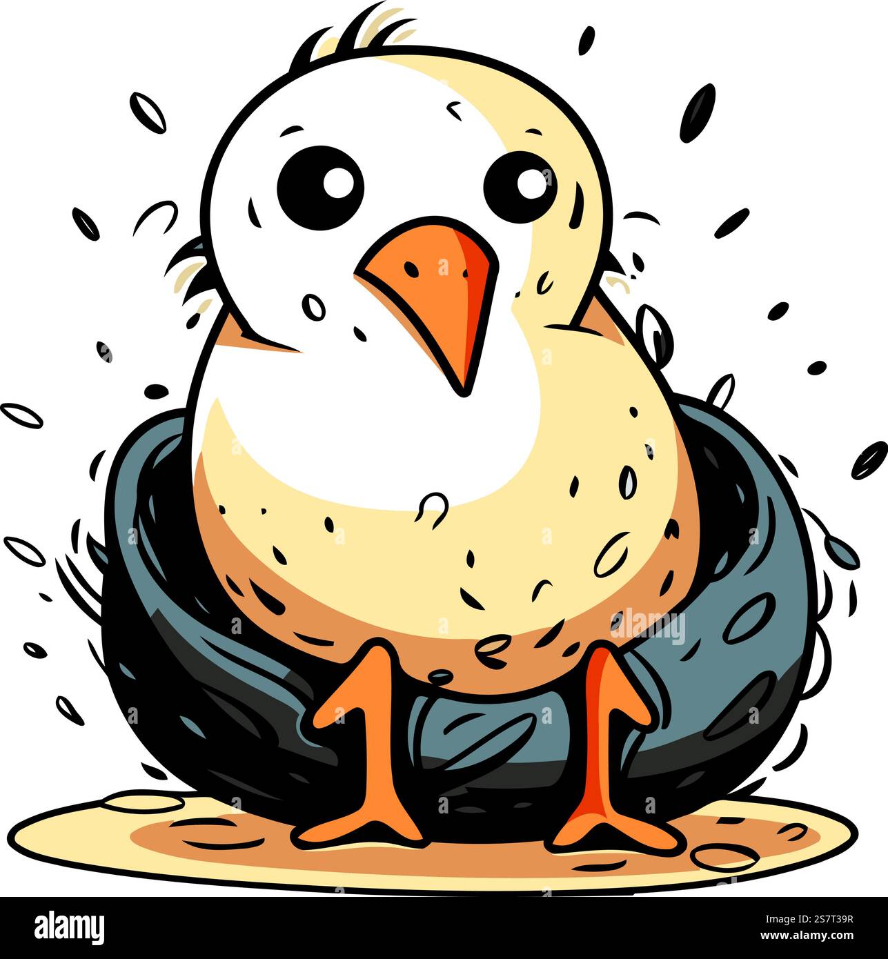 Illustration of a Cute Bird Sitting on a Rock Vector Stock Vector Image ...
